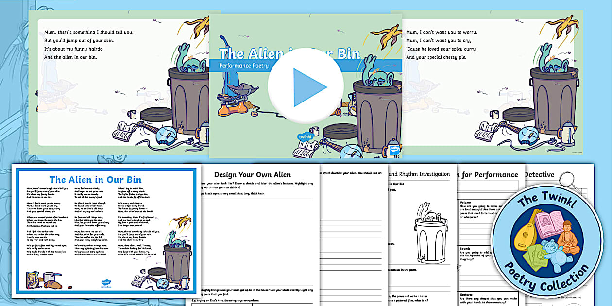 'The Alien in Our Bin' Funny Rhyming Narrative Poem for KS2